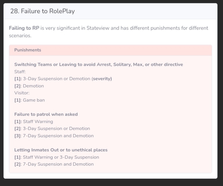 Add "Failure to RP" rule back - Feature Requests - Stateview Forums